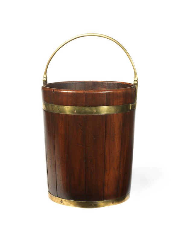 Bonhams : A Regency mahogany and brass bound peat bucket