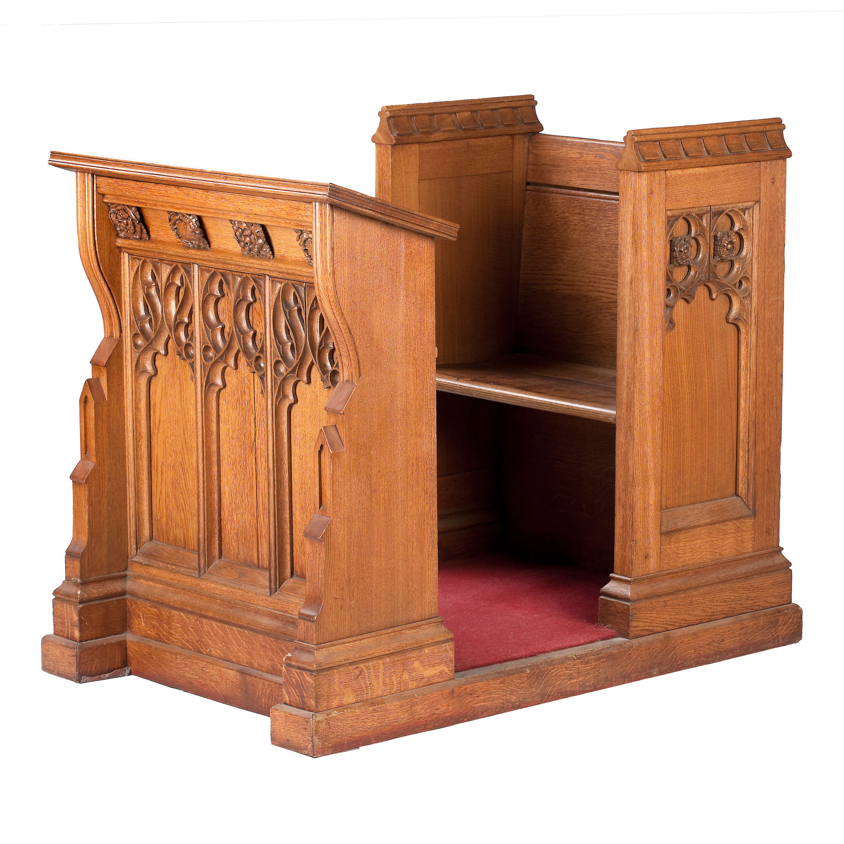 Bonhams : A mid-20th century carved oak prayer stall