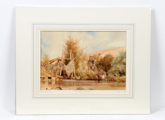 Bonhams : Samuel Austin (British, 1796-1834) 'Eel traps by the Ferry'