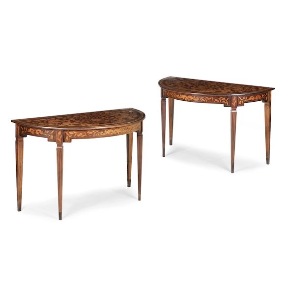 Bonhams : A pair of 19th century and later mahogany and marquetry ...