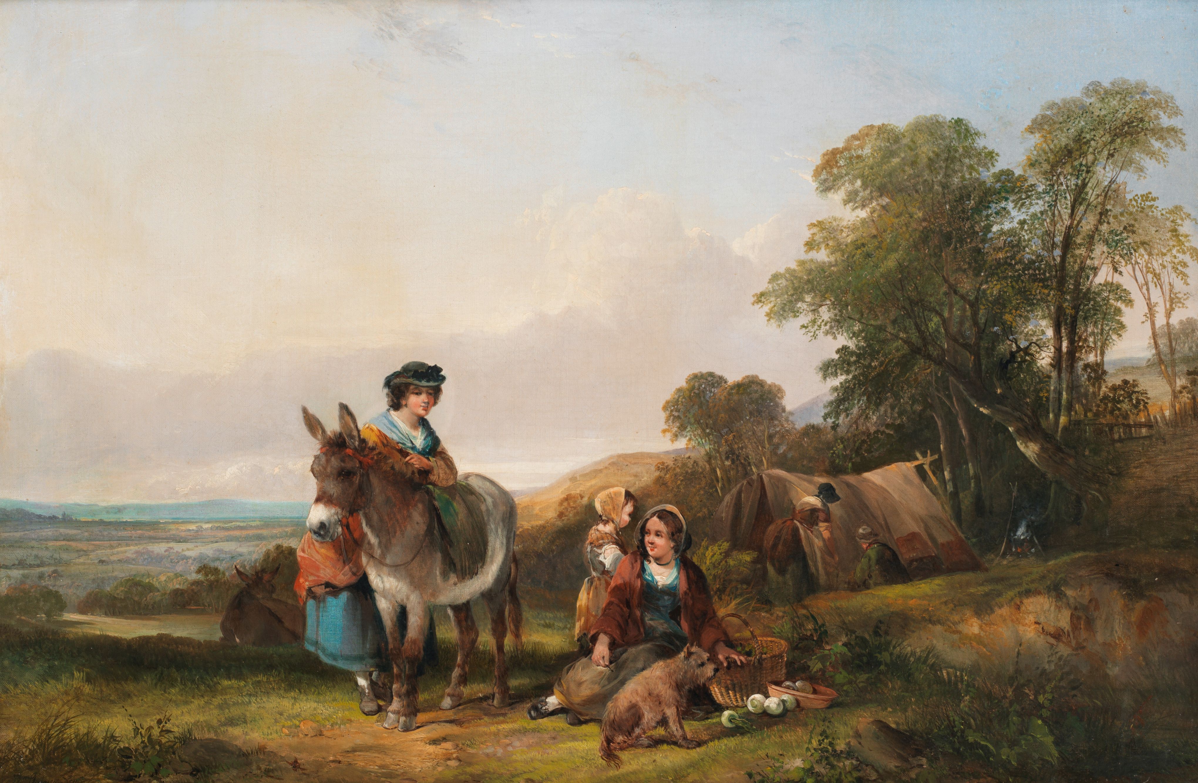 Bonhams : William Shayer, Snr. (British, 1787-1879) The gypsy encampment
