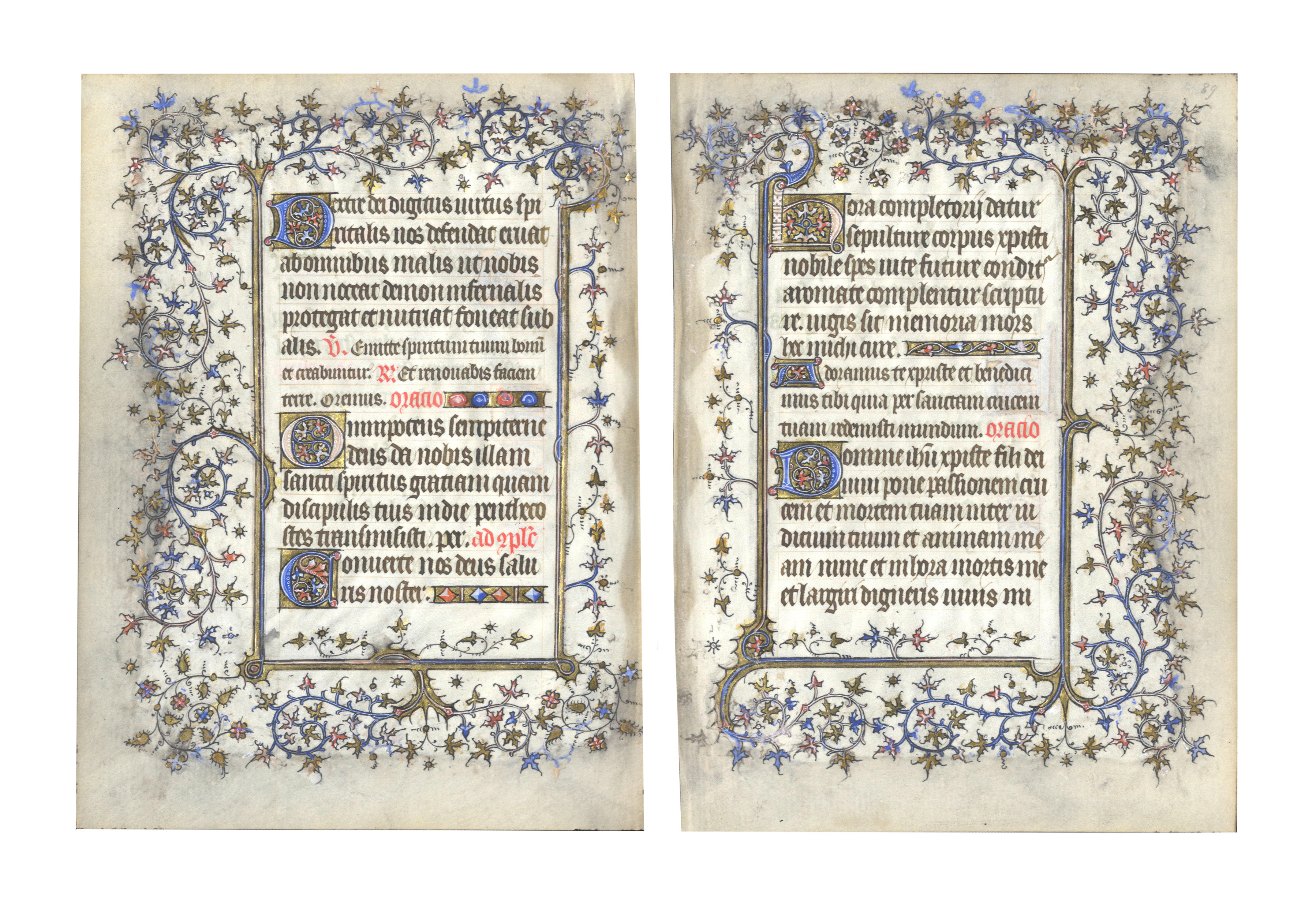 Bonhams Illuminated Manuscript Leaves 2 Leaves Paris First Part Of