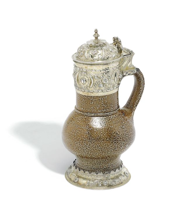 Bonhams : An Elizabeth I silver-gilt and salt-glazed Rhenish Tigerware ...