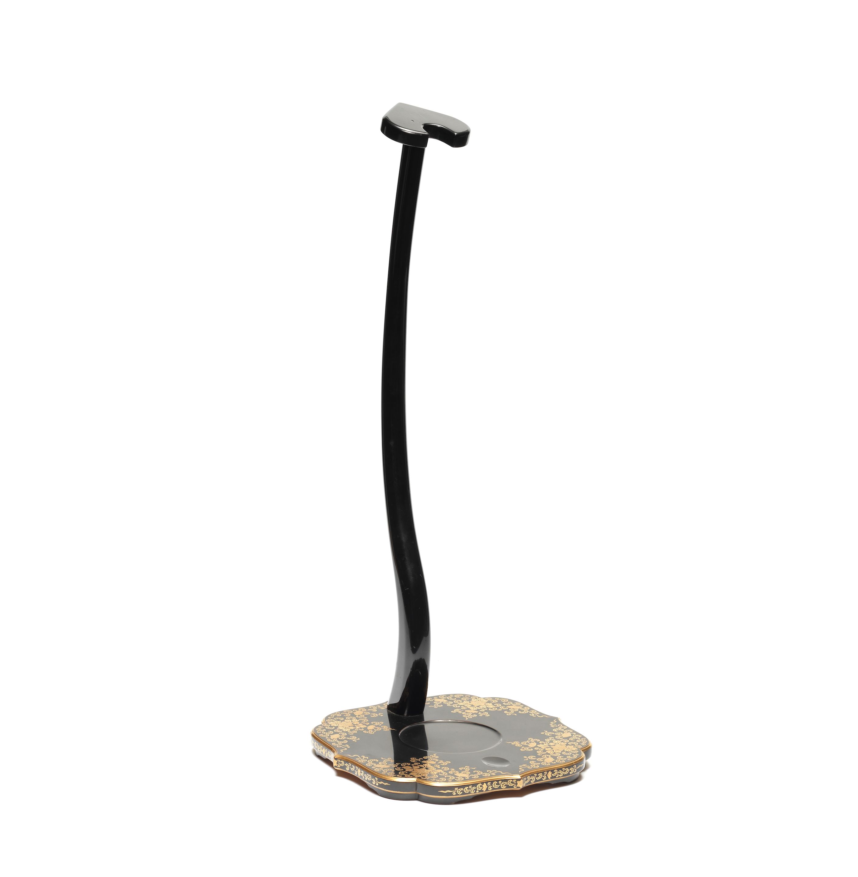Bonhams : A black lacquer tachi-kake (sword stand) By Uematsu Hobi ...
