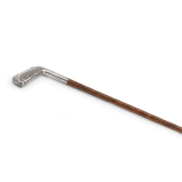 Bonhams : Continental silver handled walking cane in the form of a ...