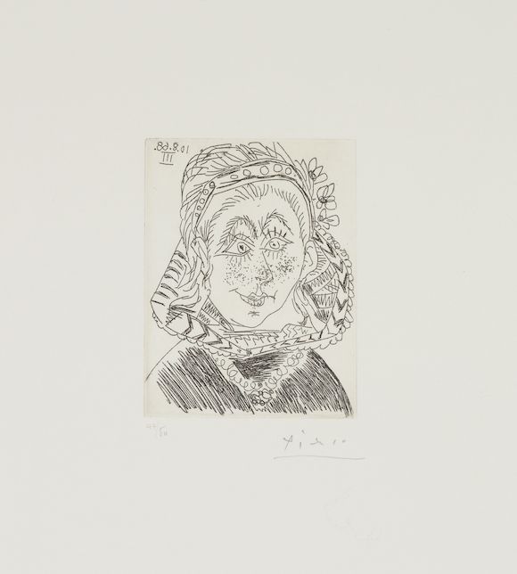 Bonhams : Pablo Picasso (Spanish, 1881-1973) Portrait d'une Bourgeoise ...