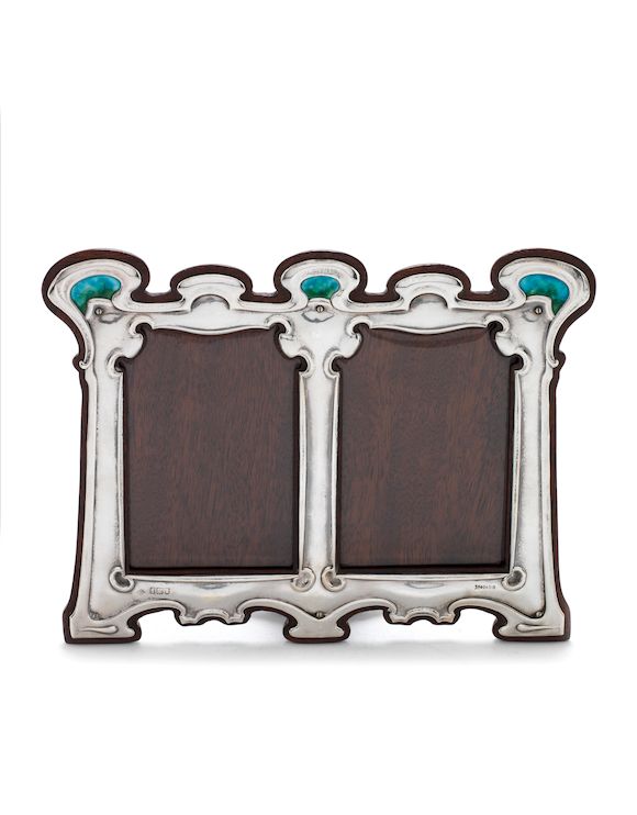 Bonhams : An Edwardian Art Nouveau silver and enamelled double ...