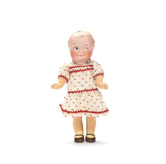 Bonhams : Rare Gebruder Heubach 9141 'Winker' bisque head character doll