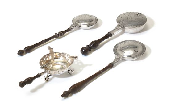 Bonhams : A George I silver miniature warming pan, two later examples ...