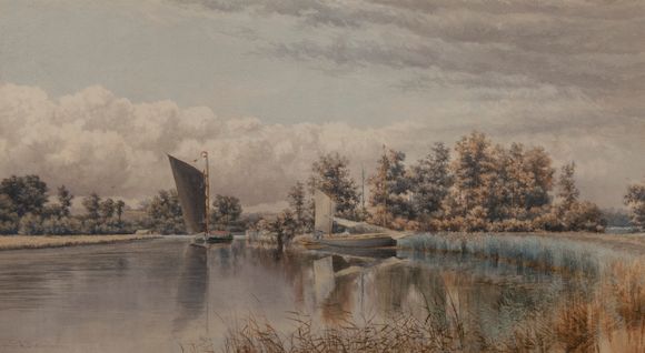 Bonhams : Stephen John Batchelder (British, 1849-1932) Broadland scene