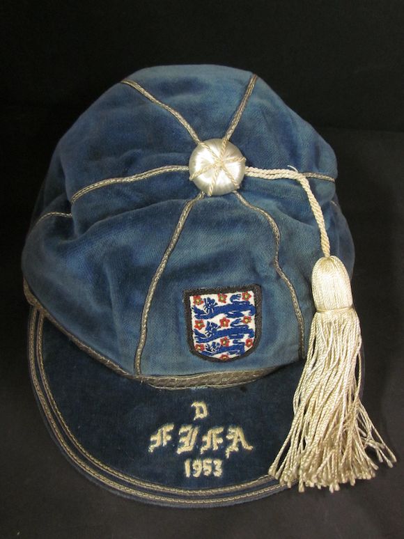 Bonhams : A 1953 England international Cap v F.I.F.A. awarded to Nat ...