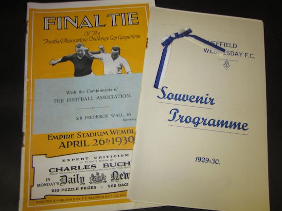 Bonhams : 1930 F.A. Cup final programme and Sheffield Wednesday v ...