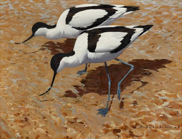 Bonhams : Keith Hope Shackleton (British, born 1923) Avocets working ...