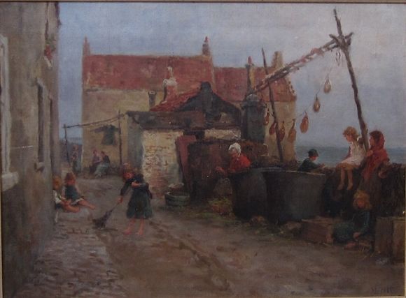 Bonhams : Linnie Watt (British, active 1880-1907) Fife Fishing Village