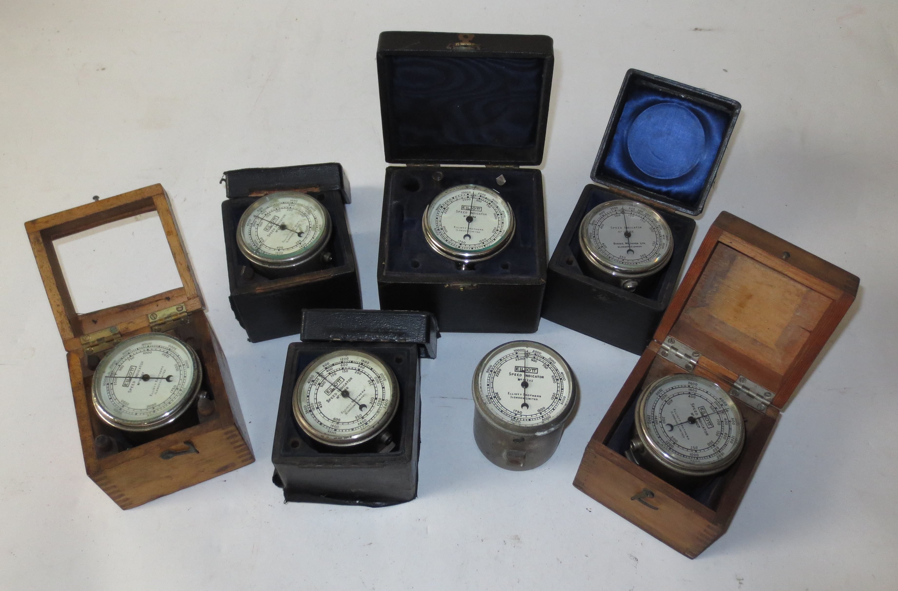 Bonhams Cars : Seven mainly Elliott speed indicators,