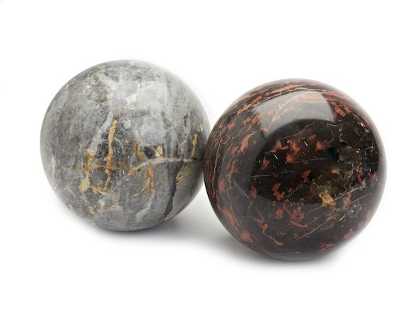 Bonhams : A collection of twenty one large marble balls