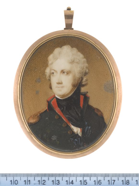 Bonhams : Edward Miles (British, 1752-1828) An Officer, wearing dark ...