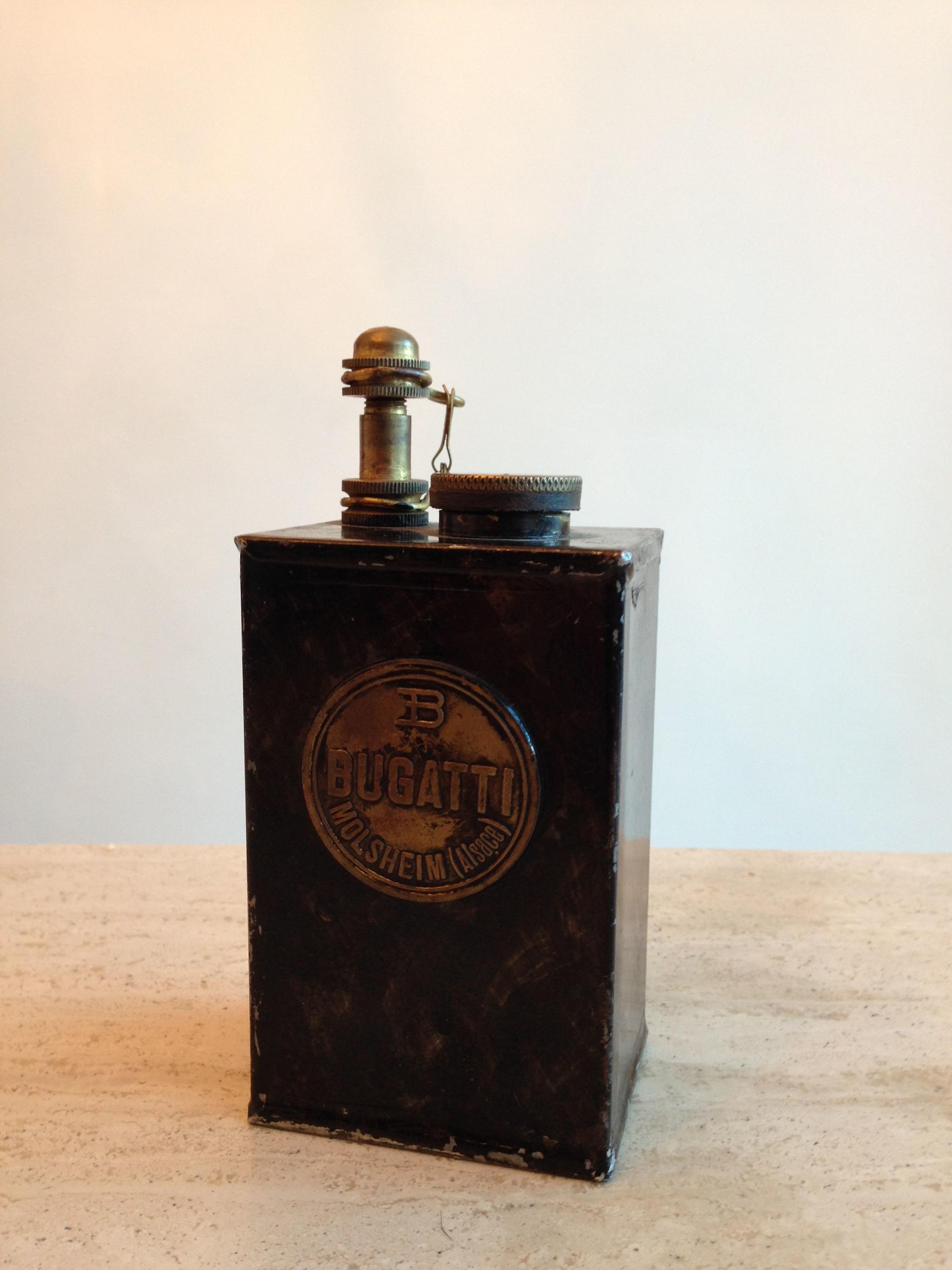 Bonhams Cars : A small Bugatti oil can,
