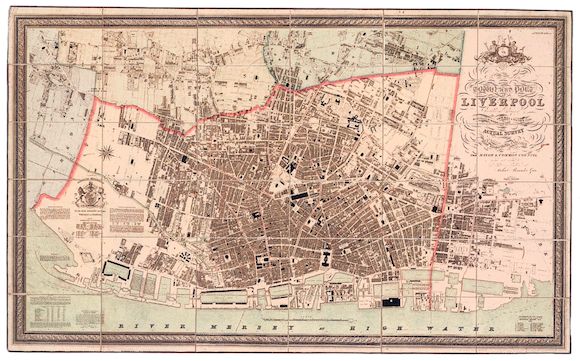 Bonhams : LIVERPOOL, LARGE-SCALE MAP BENNISON (JONATHAN) A Map of the ...
