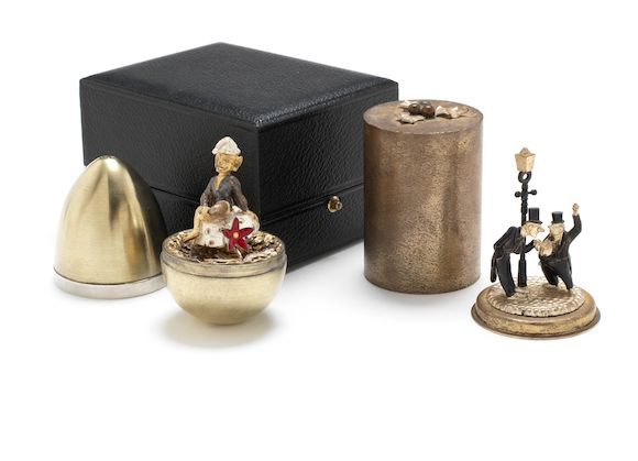 Bonhams : STUART DEVLIN A cased silver and silver-gilt surprise egg ...