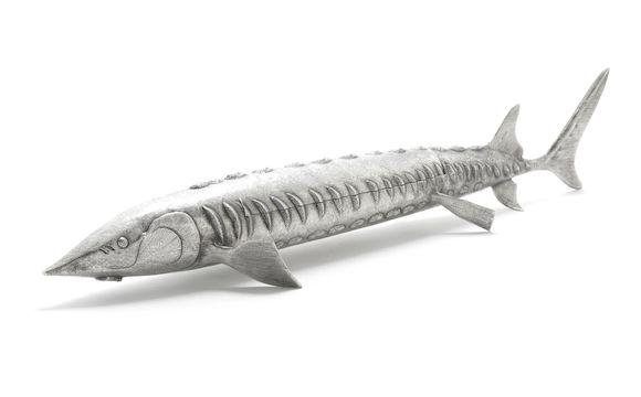 Bonhams : A silver sturgeon caviar dish by Edward Barnard, London 1977