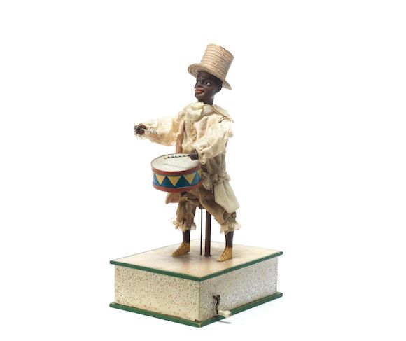 Bonhams : Hand operated Black Drummer Boy musical automata, circa 1900