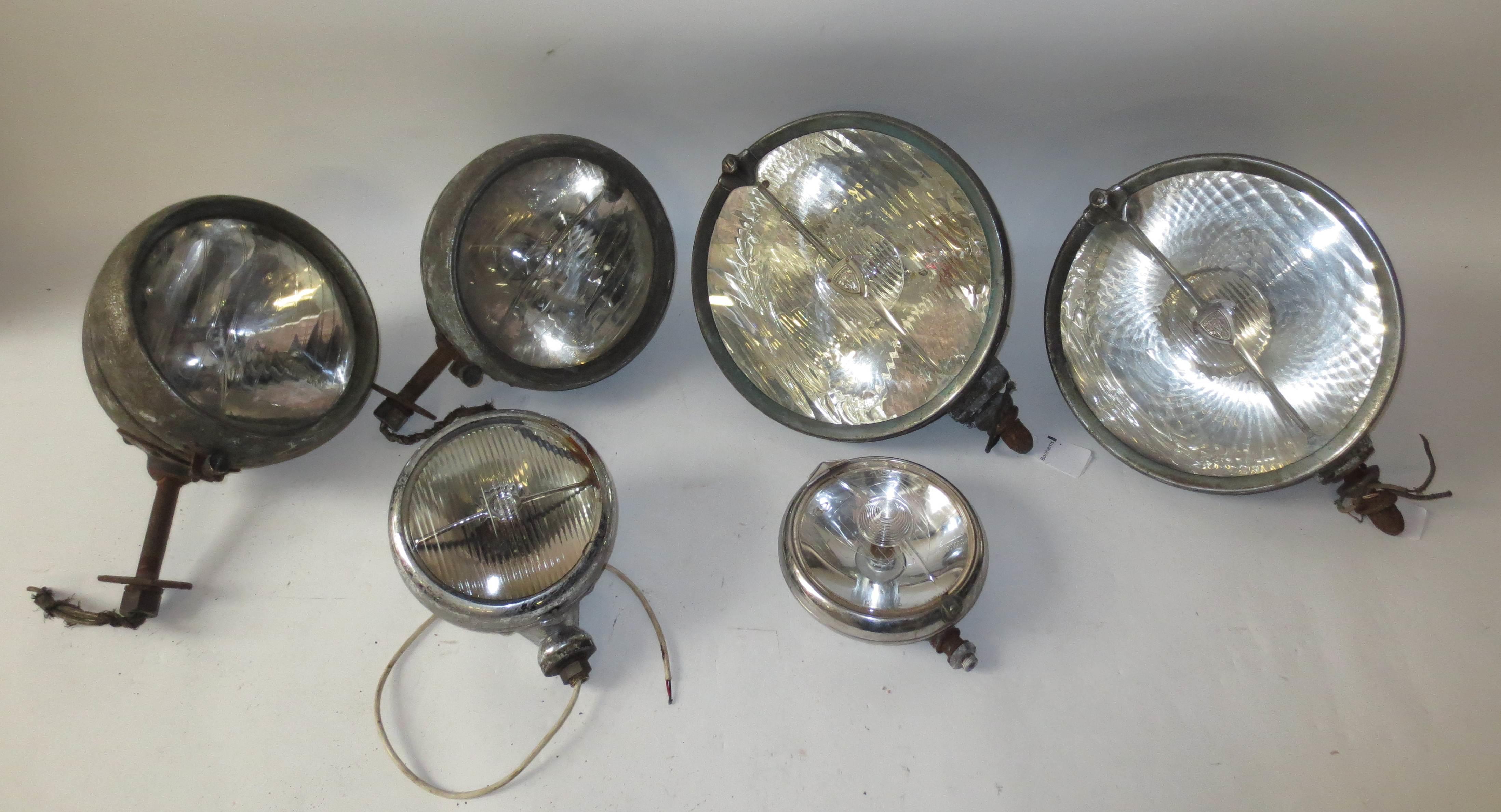 Bonhams Cars : Two pairs of pre-War Marchal headlamps for restoration,