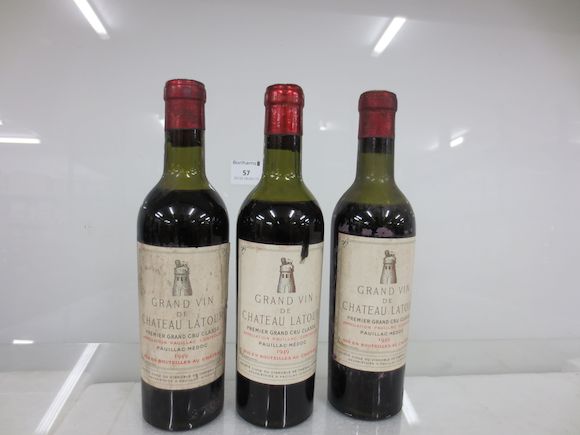 Bonhams : Chateau Latour 1949 (3 half-bottles)