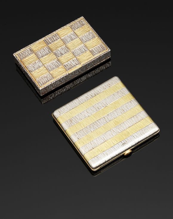 Bonhams : GERALD BENNEY: A good silver an unmarked gold cigarette case ...