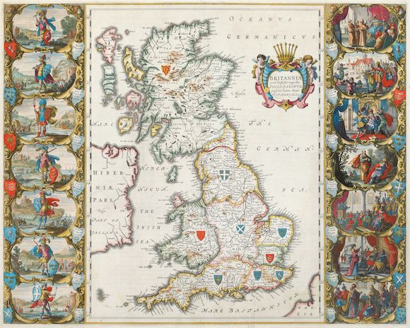 Bonhams : HEPTARCHY [JANSSONIUS (JAN)] Britannia prout divisa fuit ...
