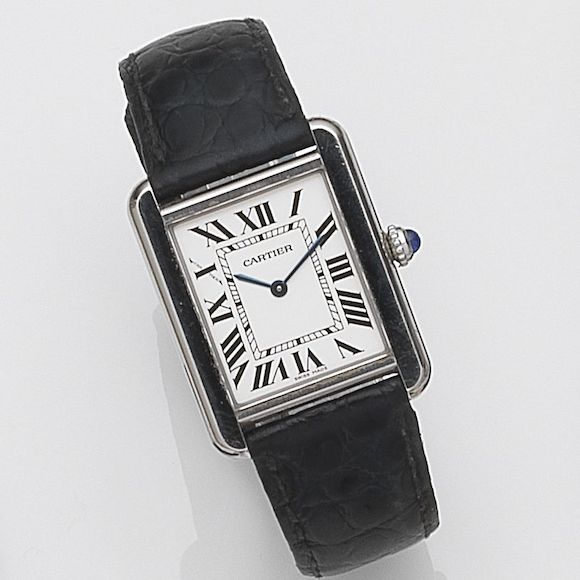 Bonhams : Cartier. A stainless steel quartz wristwatch Tank Solo, Ref ...