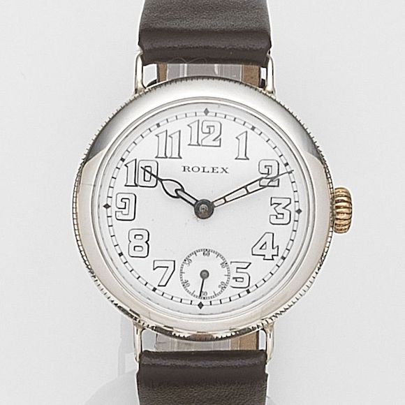 Bonhams : Rolex. A silver manual wind wristwatch Case No.655812, London ...