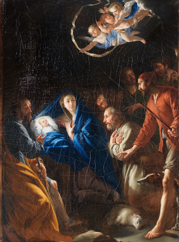 Bonhams : Philippe de Champaigne (Brussels 1602-1674 Paris) The Adoration of the Shepherds in a ...
