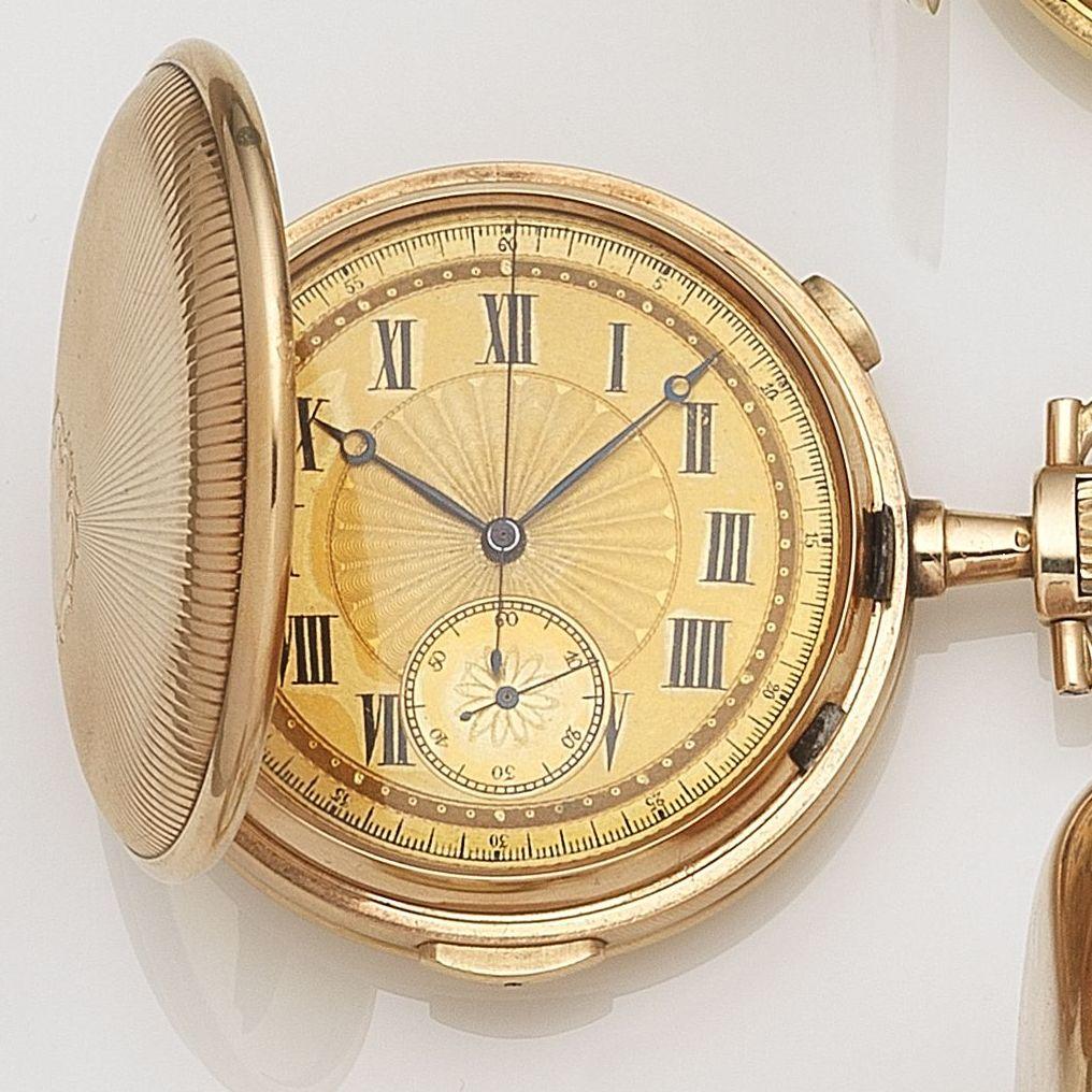 Bonhams Swiss A 14ct Gold Keyless Wind Quarter Repeating Chronograph