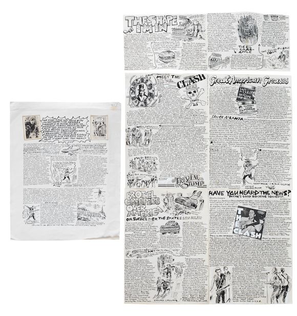 Bonhams : The Clash: Six pages of original Ray Lowry US tour diary ...
