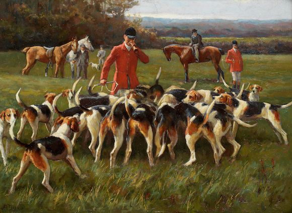 Bonhams : Alfred Duke (British, 1863-1905) The master and his hounds