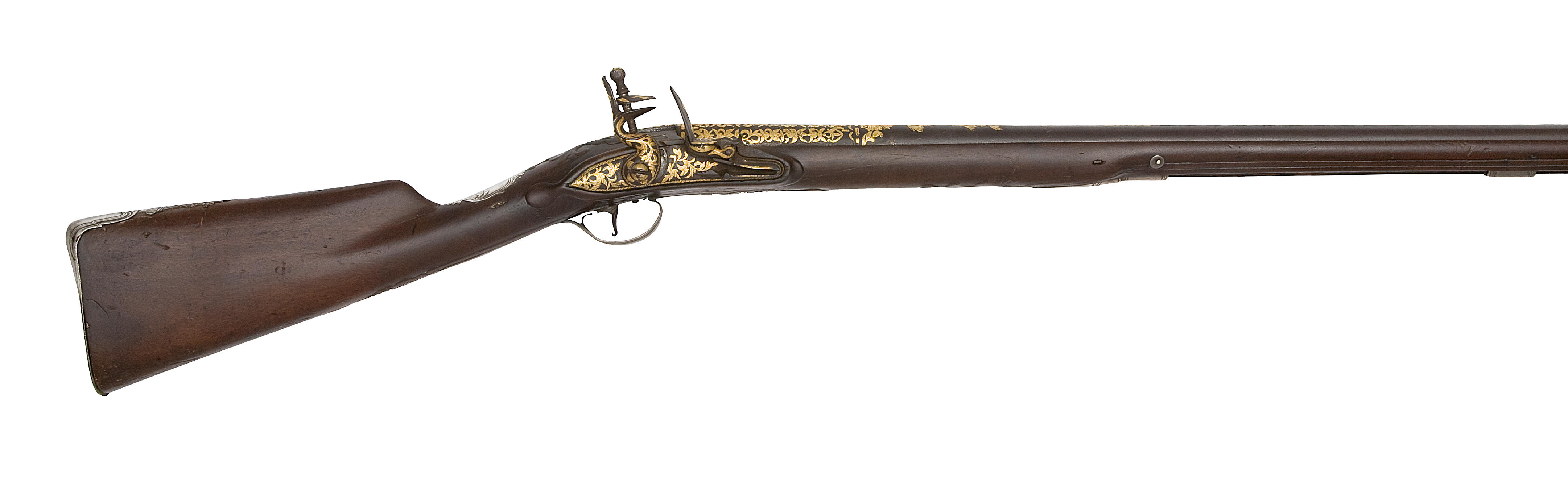 A Very Rare Colonial 28-Bore Silver-Mounted Flintlock Gun In Dutch ...