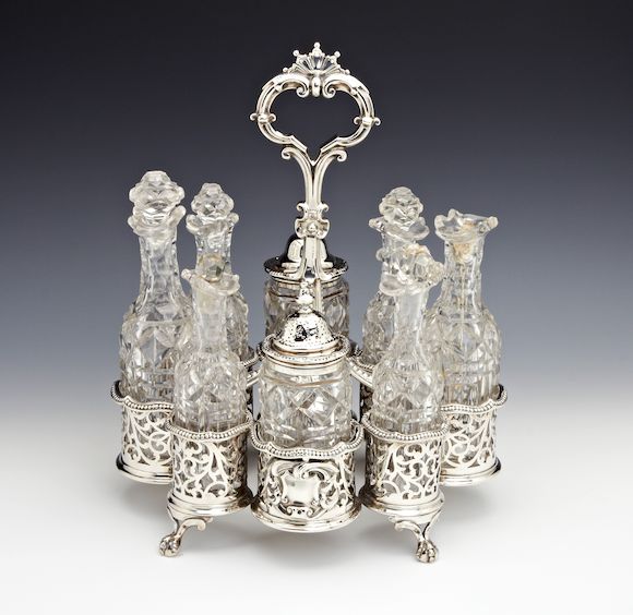 Bonhams : A Victorian eight bottle cruet set by Creswick & Co ...