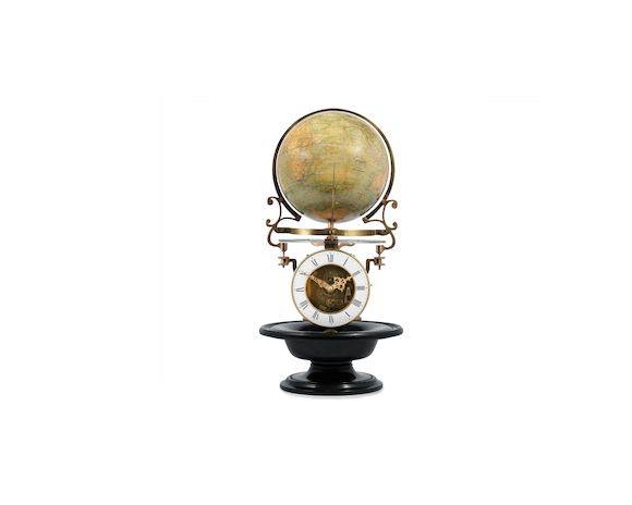 Bonhams : A late 19th century terrestrial globe timepiece J. Poncelet ...