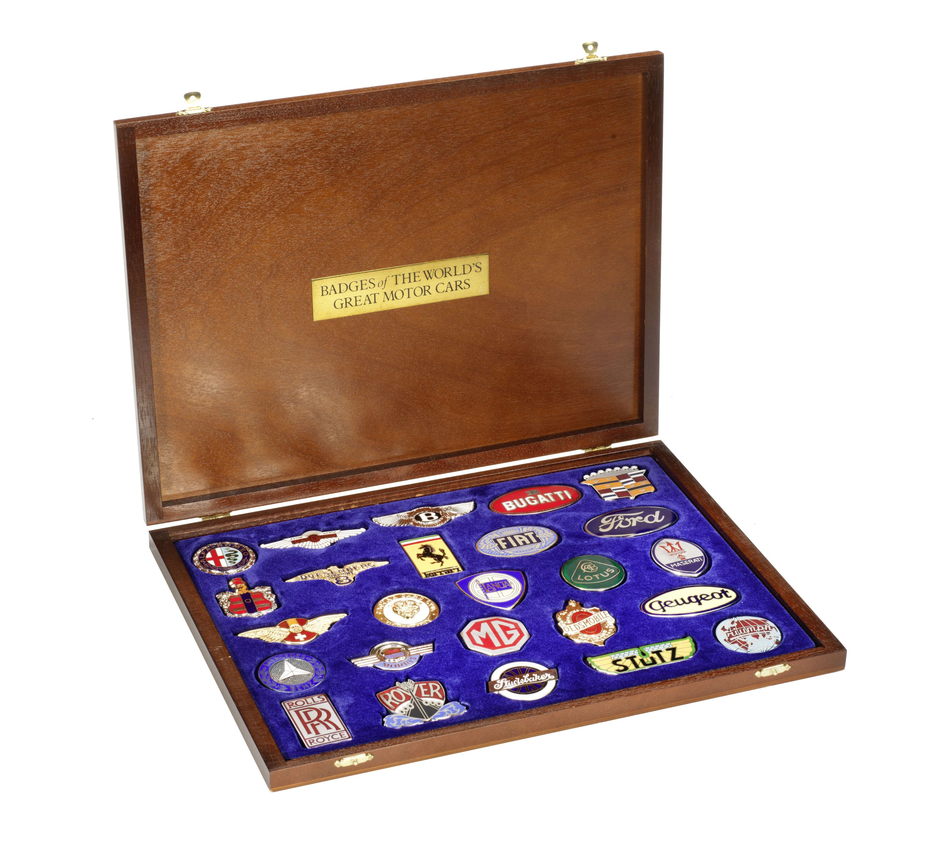 Bonhams Cars : A cased display set of 'Badges of the World's Great ...