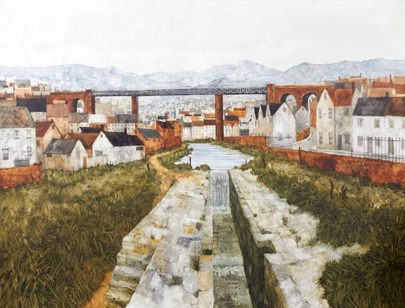 Bonhams : John Ridgewell (British, 1937-2004) 'The Old Lock, Huddersfield'