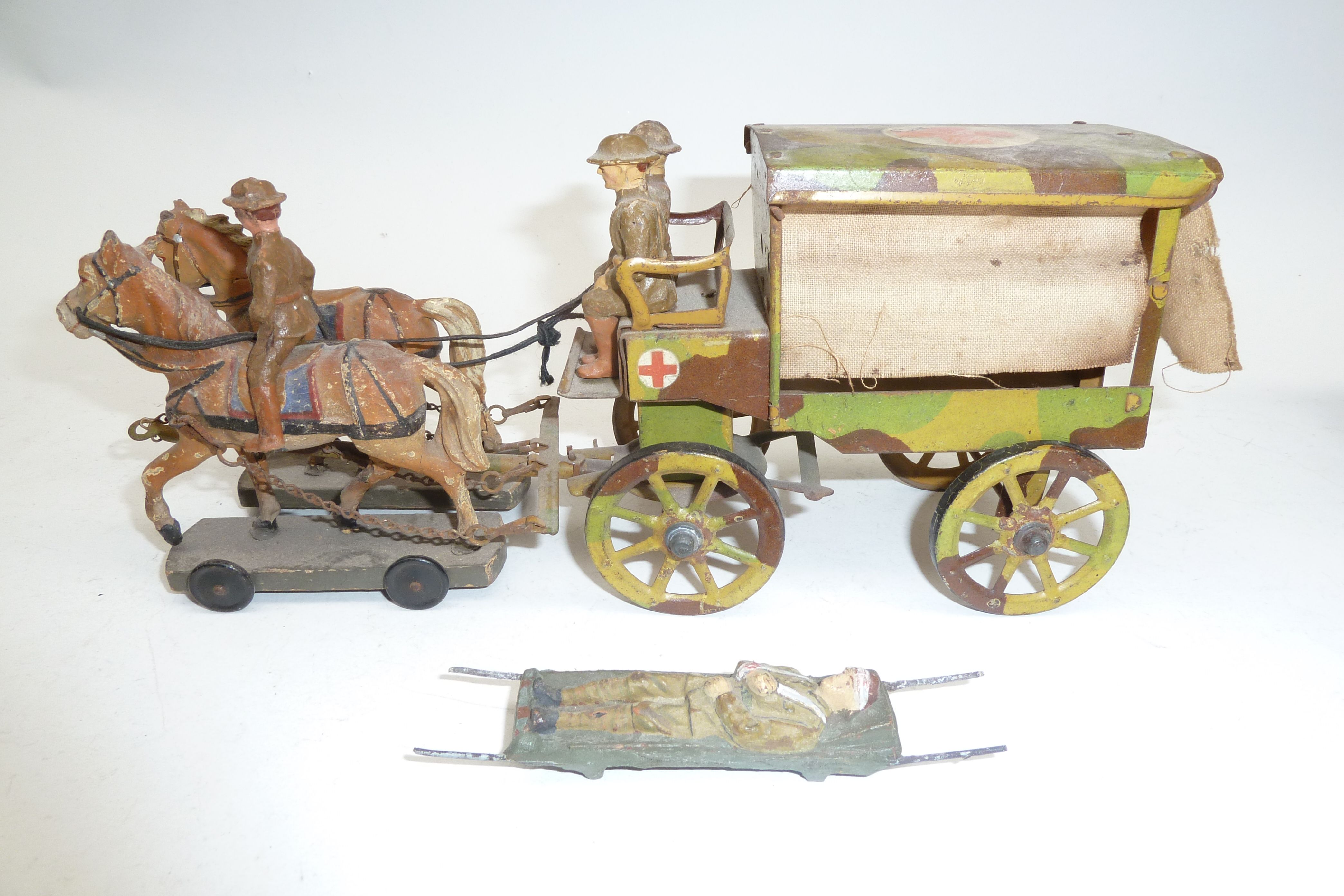 Bonhams : Elastolin tinplate Ambulance wagon 6