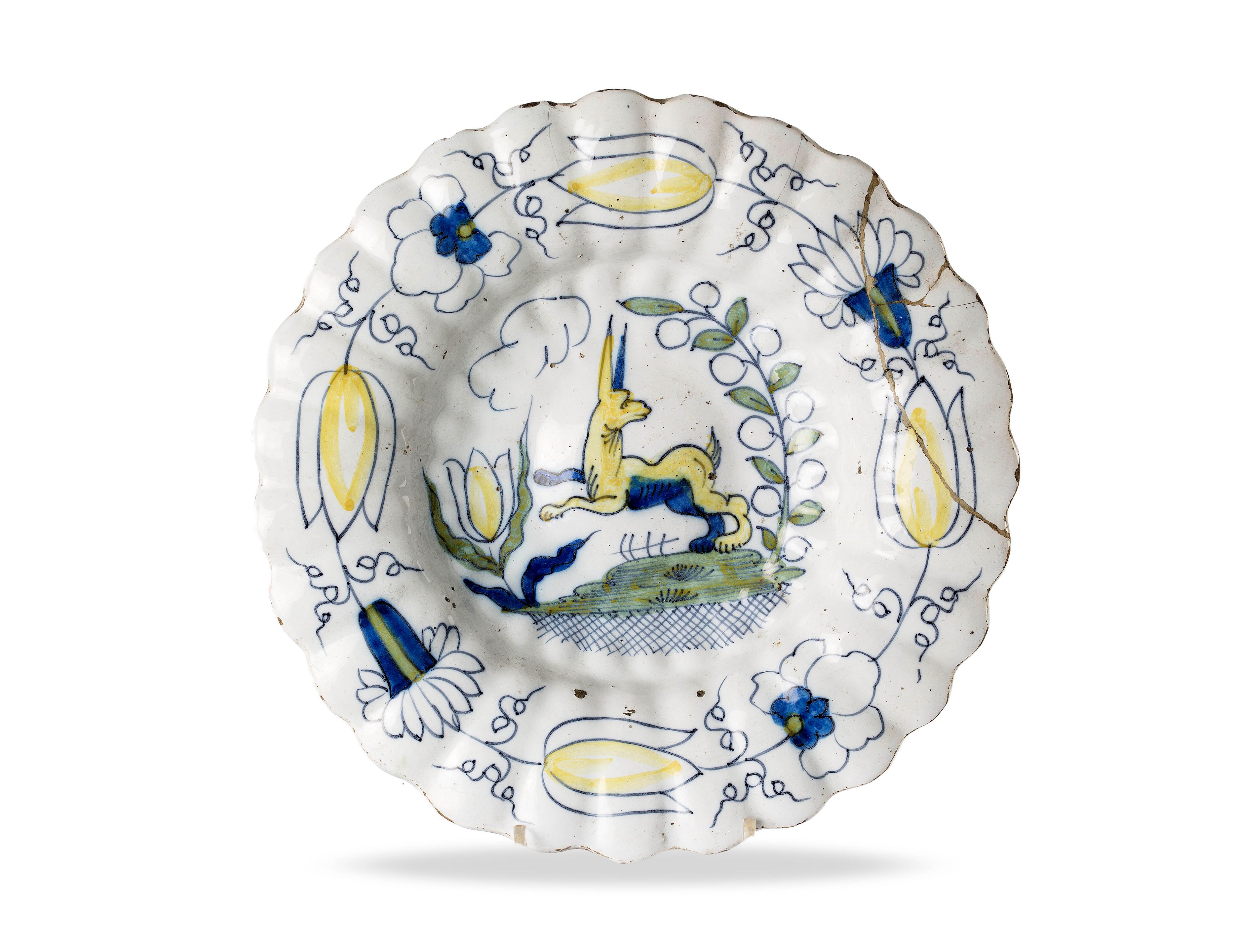 Bonhams : A Dutch Delft dish first half of 18th century