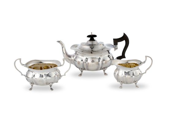 Bonhams : An early 20th century silver batchelor's tea set Birmingham 1911