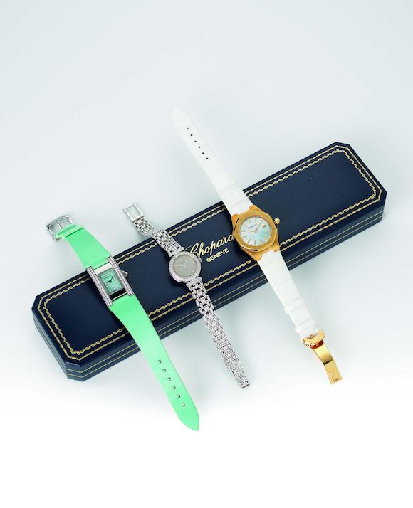 Bonhams : Chopard. A fine 18ct white gold and diamond set lady's quartz ...