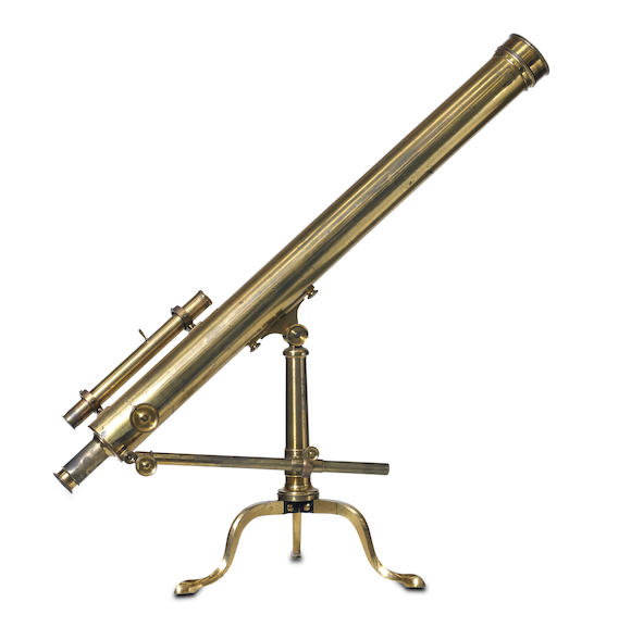 Bonhams : A brass refracting table telescope, early 19th century