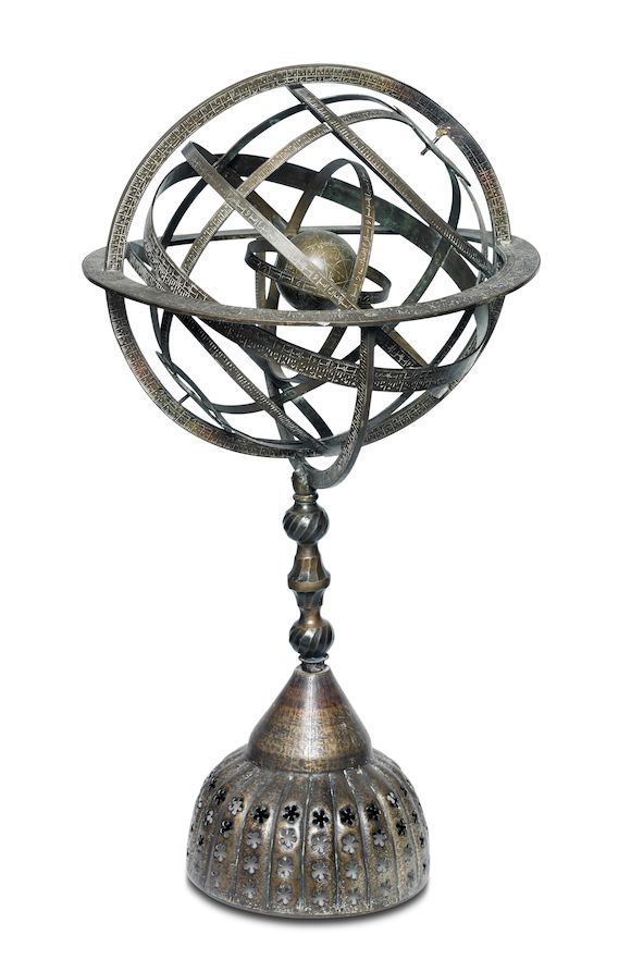 Bonhams : An Anglo-Indian brass armillary sphere on stand