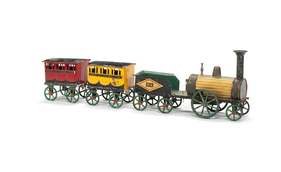 Bonhams : A Dessein Simon tinplate c/w locomotive and coaches, French ...