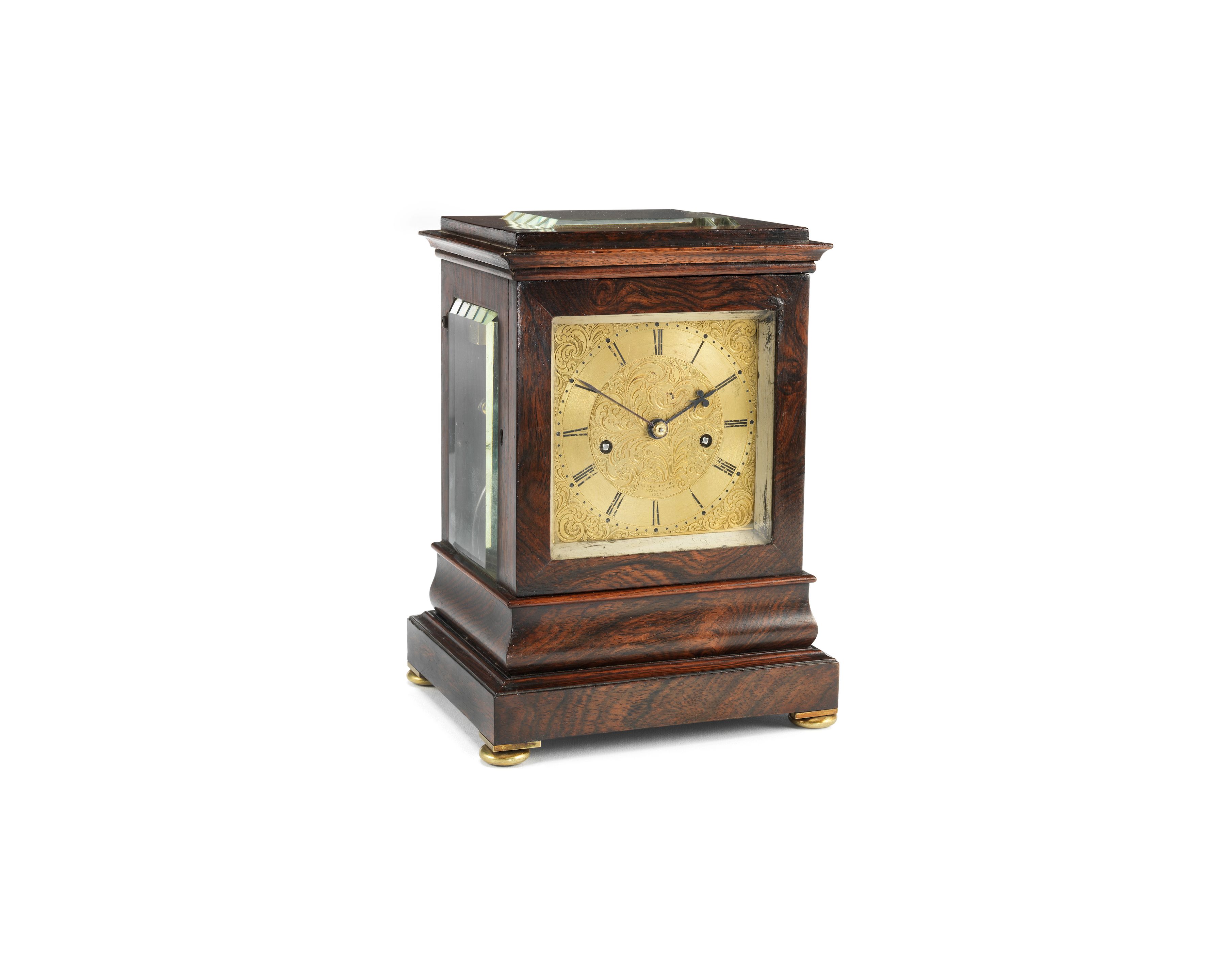 Bonhams : A good mid 19th century rosewood library clock Bethel Jacobs ...