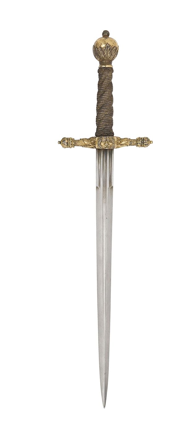 Bonhams : A Gilt-Hilted Left-Hand Dagger In German Late 16th Century Style